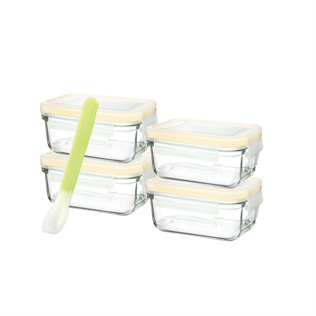 Buy 5 Piece Rectangular Baby Container Set with Silicone Spoon | Shop ...