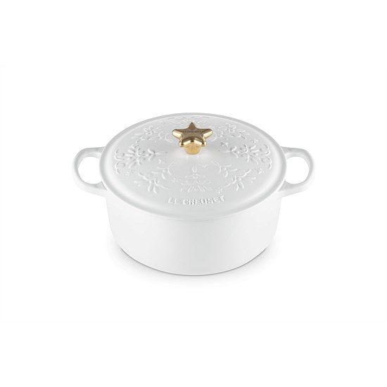 Buy Cast Iron Christmas 24cm Round Casserole with Gold Star Knob and ...
